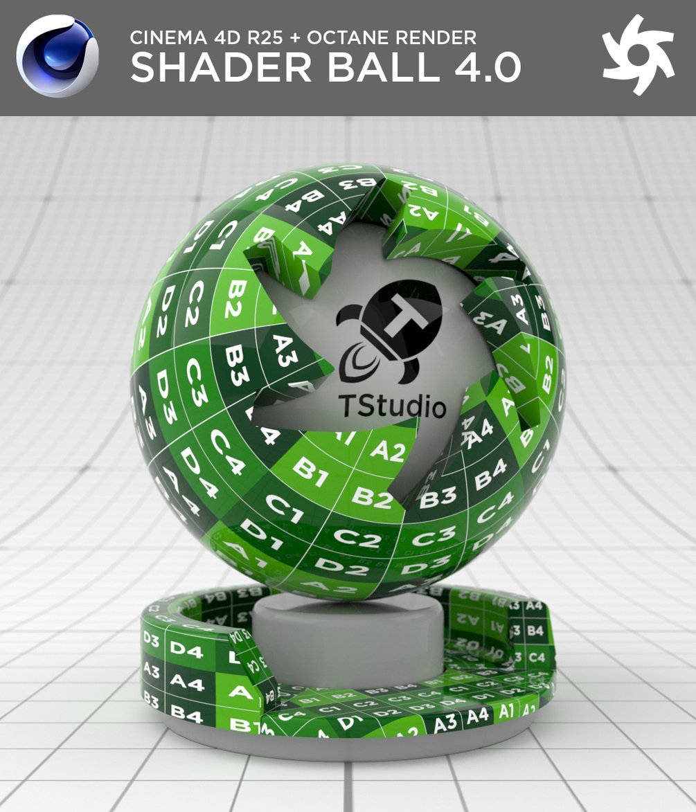 TStudio Shader ball C4D + Octane render v 4.0