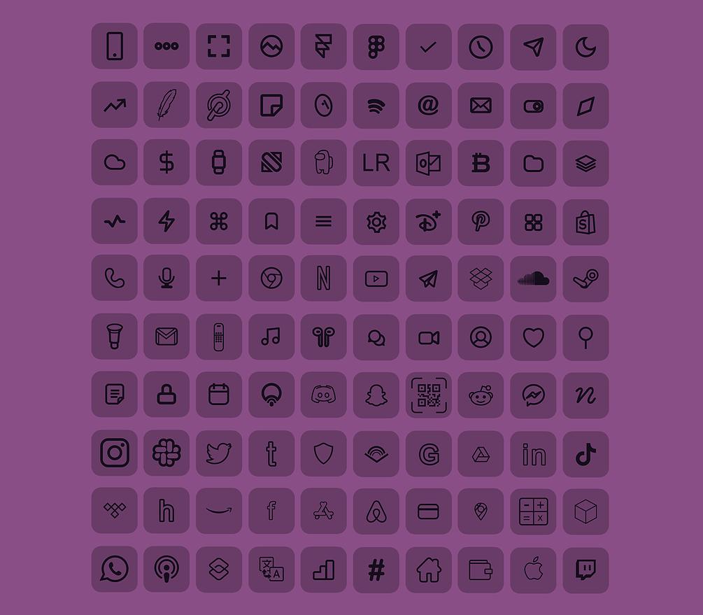 Violet iOS 14 icons