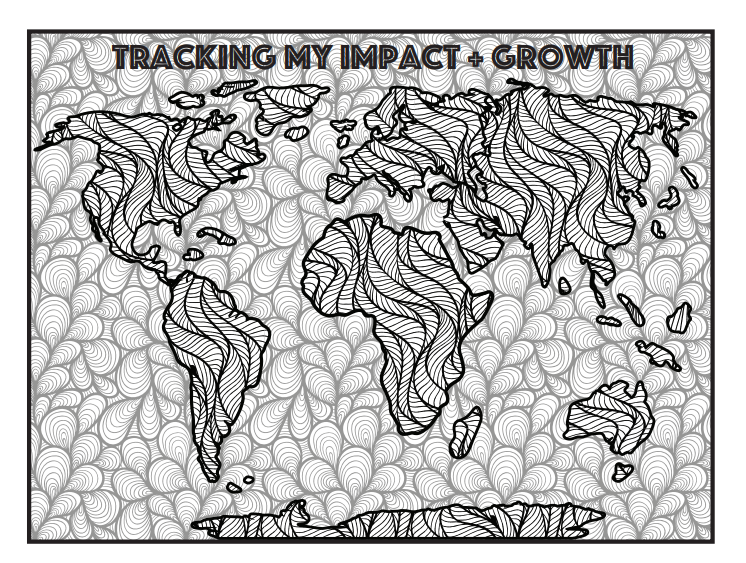 Tracking My Impact - Global Map Tracking Coloring Page