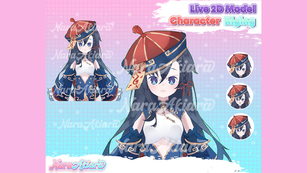 Vtuber Model and Rigging Anime Chinese Girl Premade, Live2d ready to ...