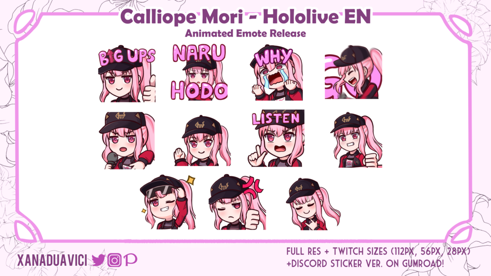 Mori Calliope Emote Pack 2 (Static Only)