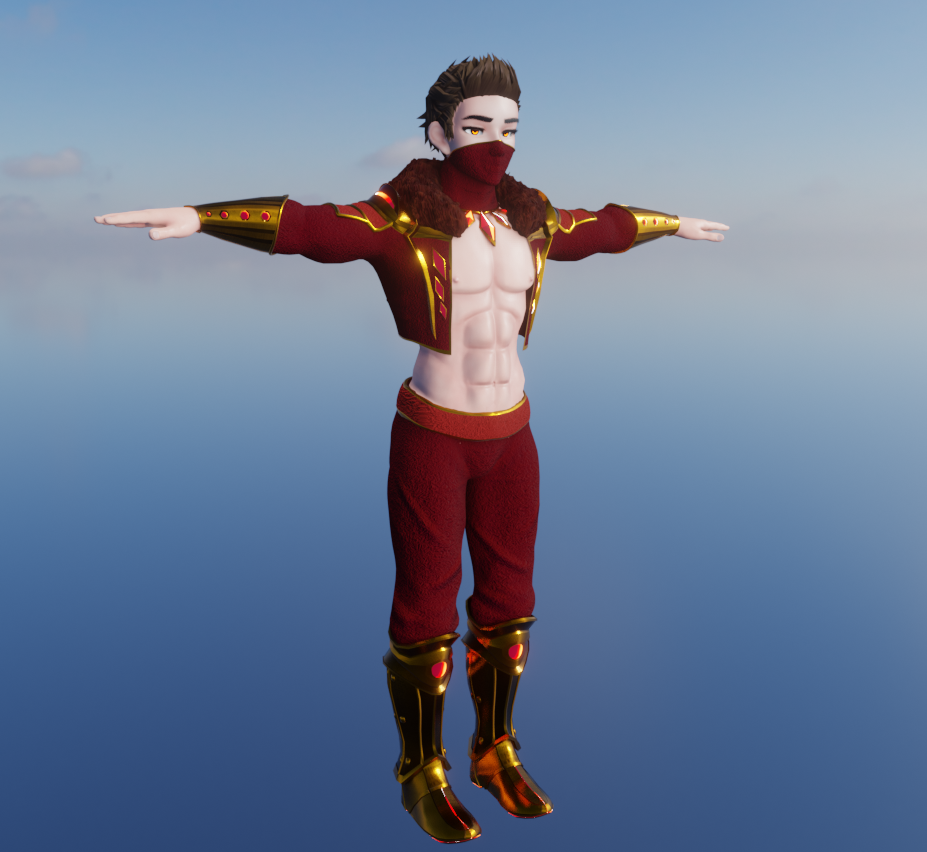 "Crimson Crystal" 'Dancer' outfit for Male/female VRC