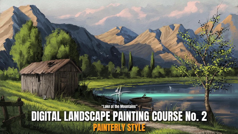 FULL Course: Digital Landscape Painting "Painterly Style" + Painter's ...