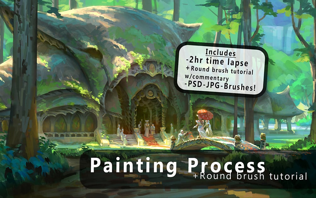 Round Brush Painting +Brush Tutorial
