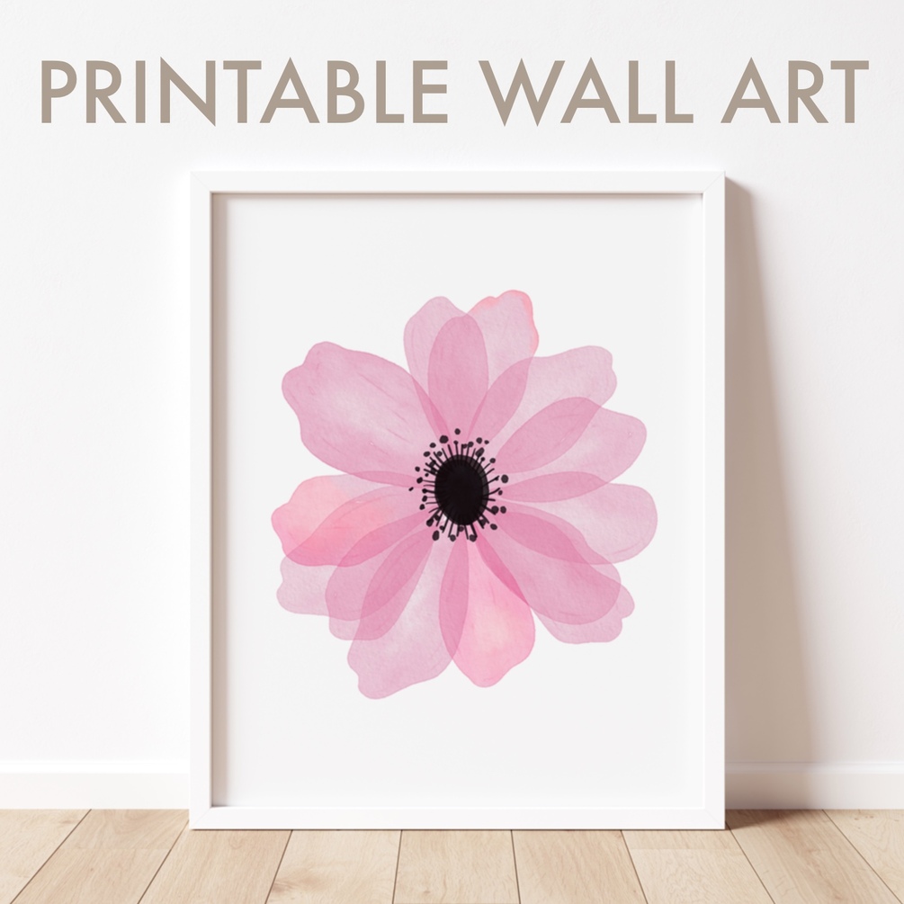 Pink Flower Printable Wall Art (by Color with Kendi)