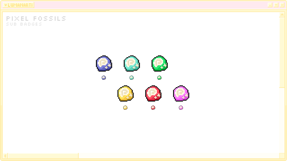 Animal Crossing Fossils Pixel Art Twitch Sub Badges Bundle P2U
