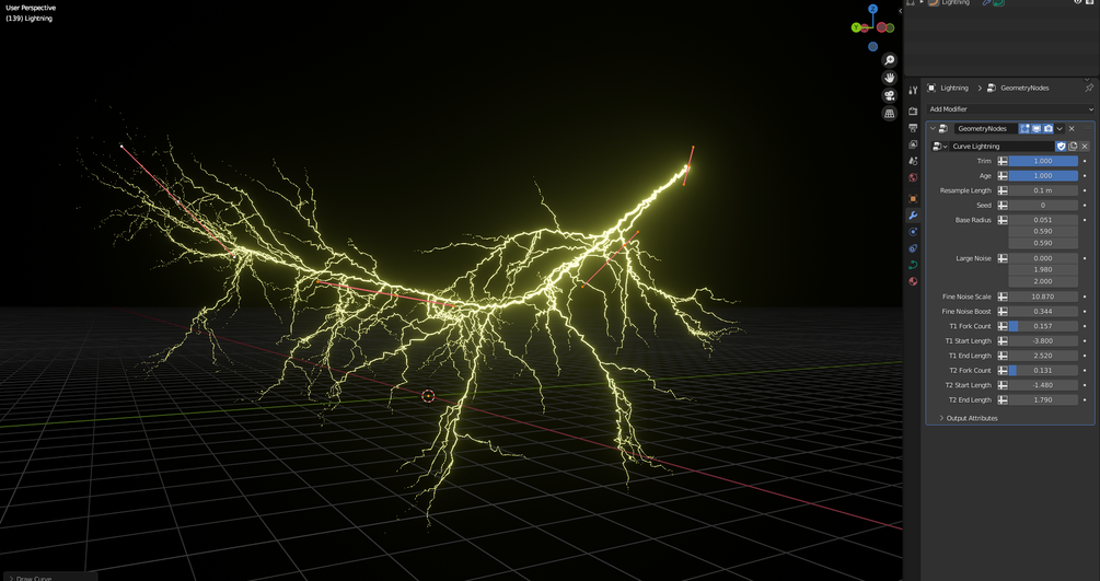 [Blender 3.1+] Lightning on Curve