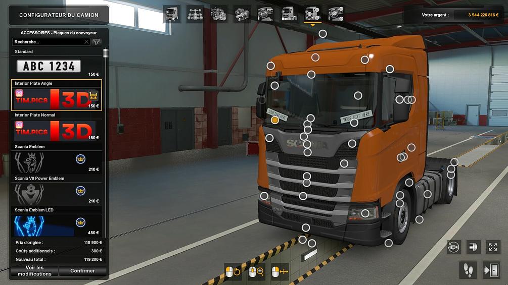 [ETS2] Interior Numberplates for Scania NG