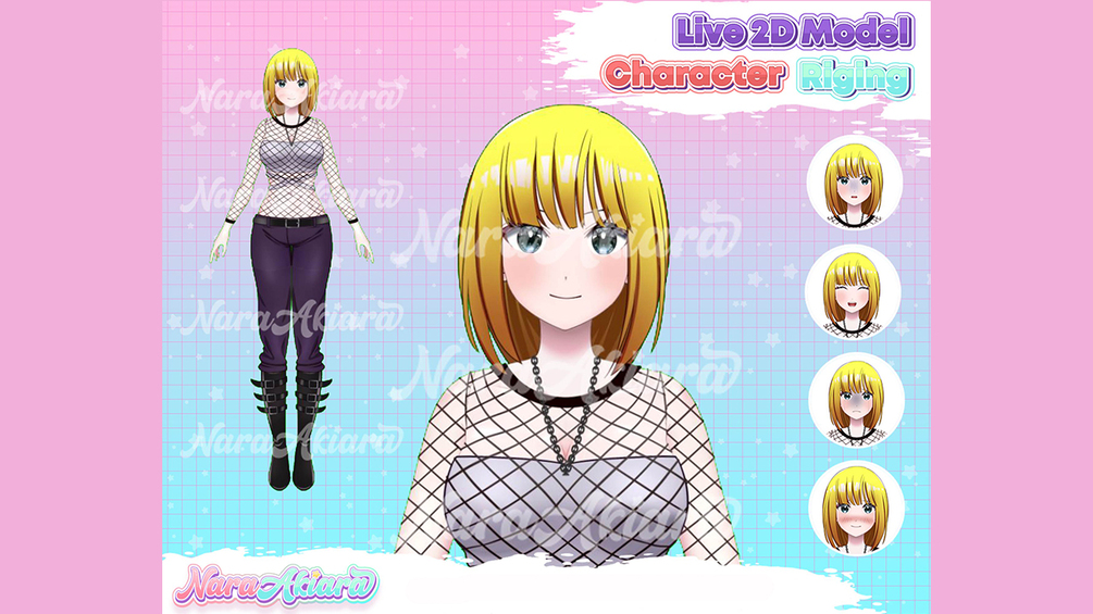 Vtuber Model and Rigging Anime Emo Girl 4 Premade, Live2d ready to use ...