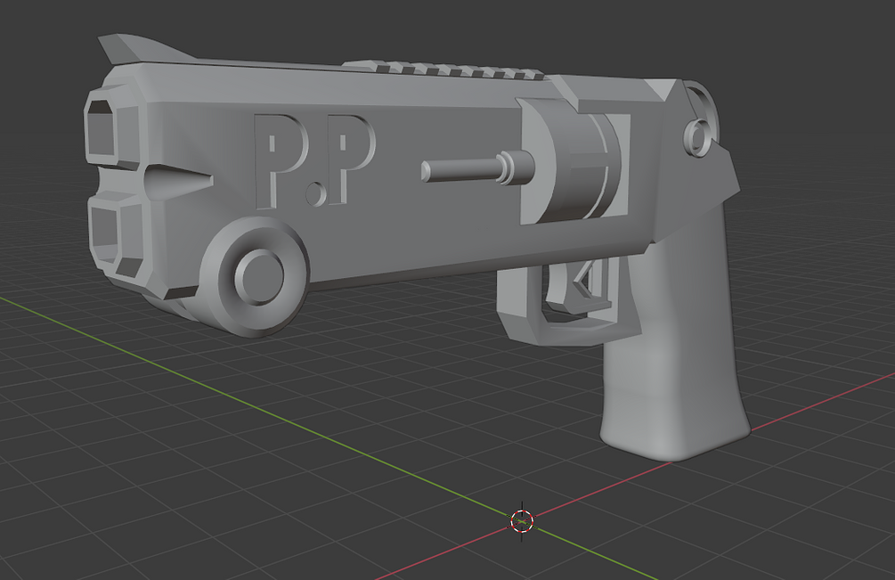 Futuristic Double Barrel Revolver