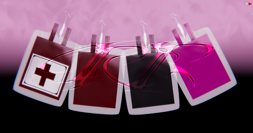 blood pack +- earring ; COMMERCIAL USE