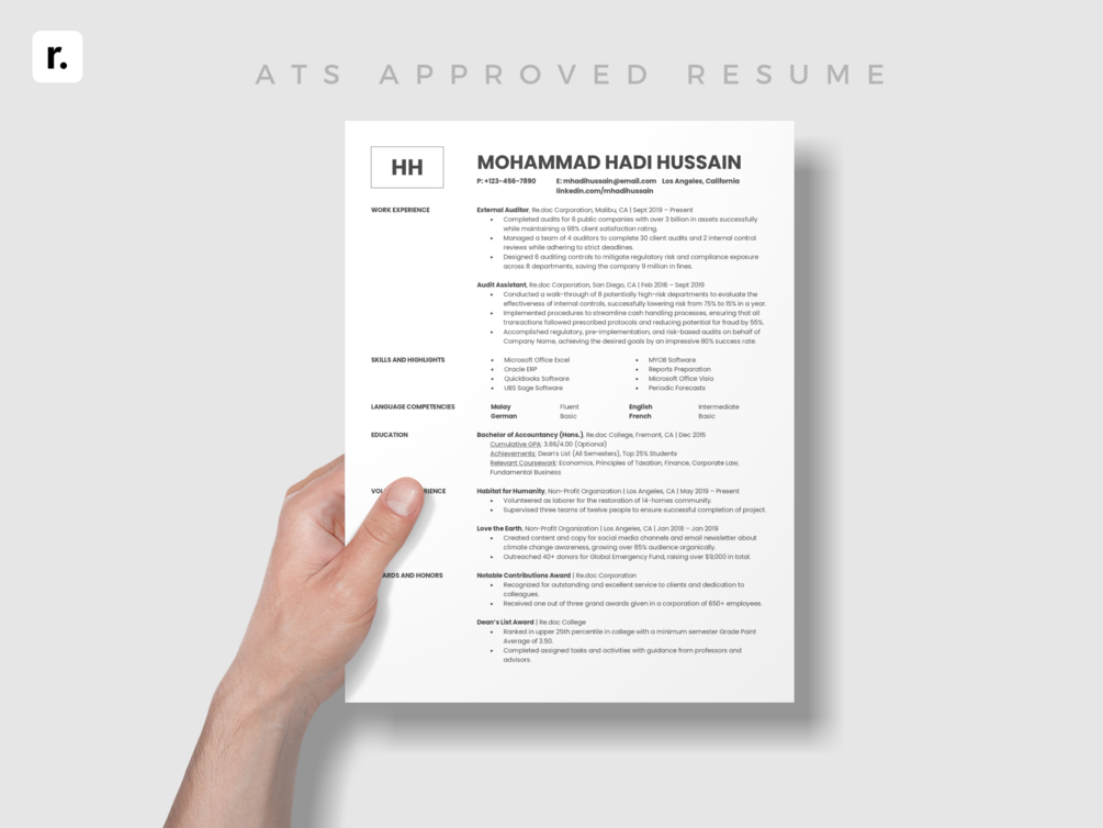 ATS Compliant Resume and Cover Letter Template for Mid-Level ...