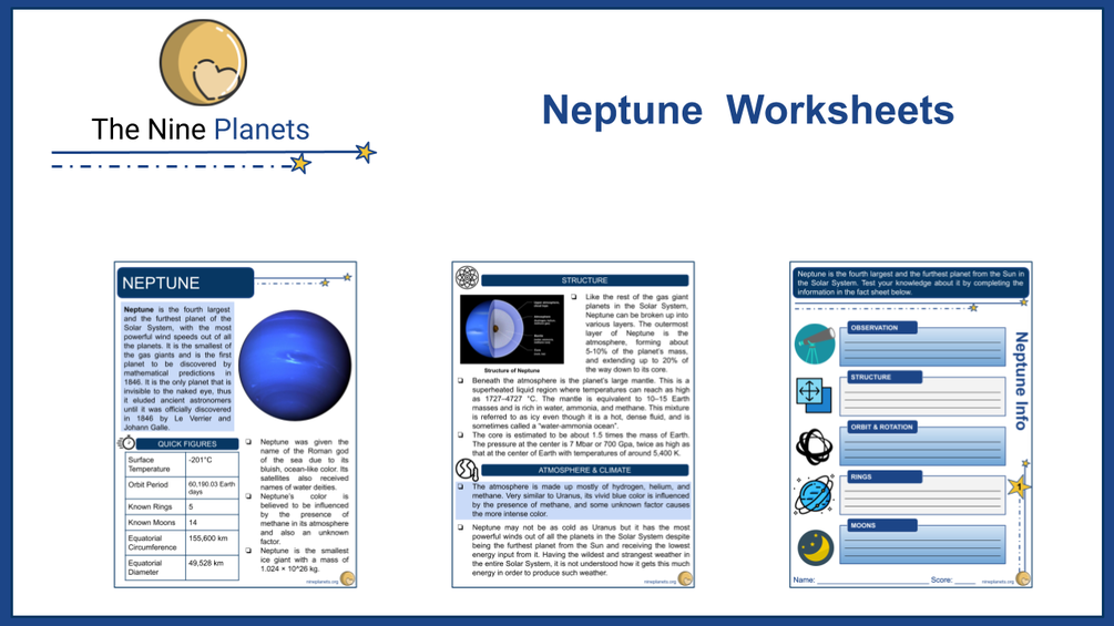 Neptune Worksheets for Kids