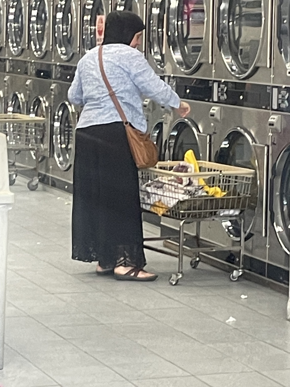 White Muslim Candid Laundromat SHOEPLAY