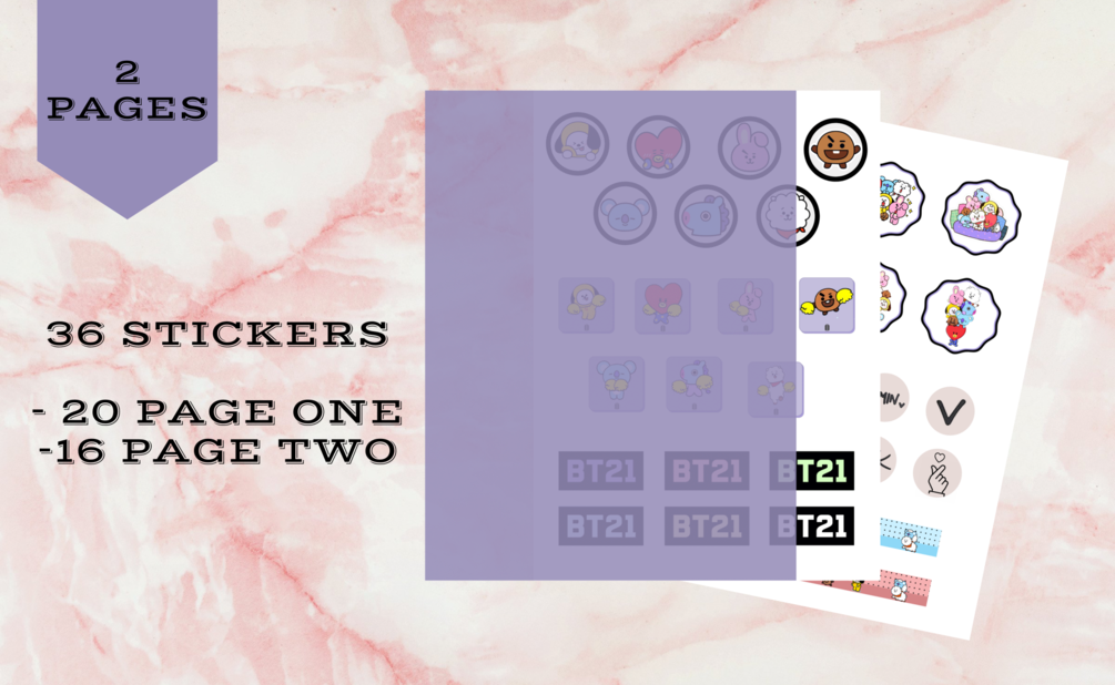 BT21 Printable Sticker Sheets