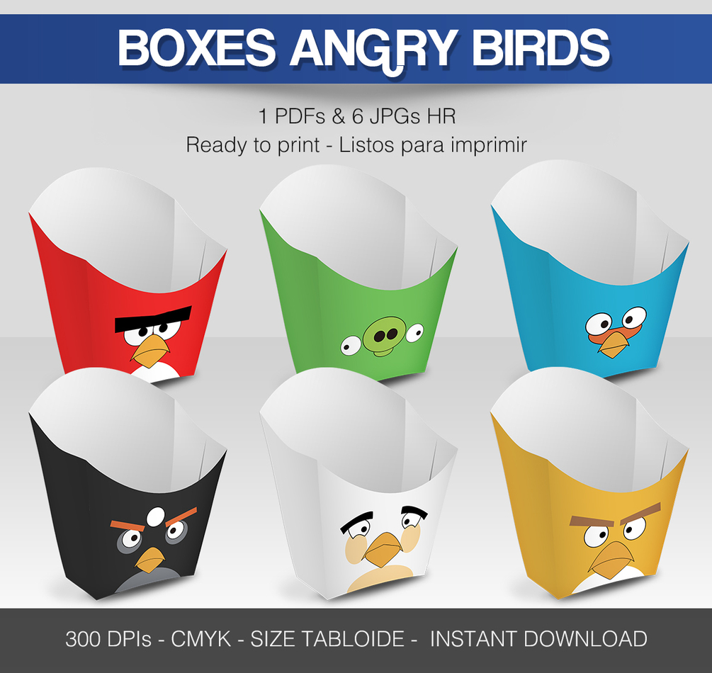 6 Popcorn Box Angry Birds