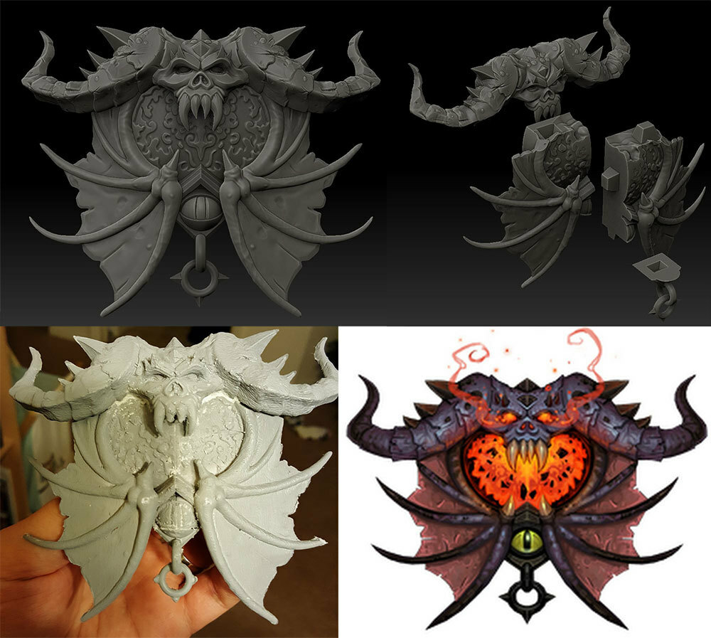 WoW Warlock Crest 3D Printing 