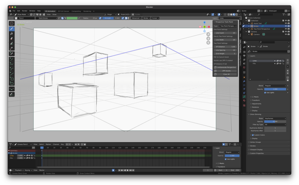Blender Grease Pencil Perspective Tools