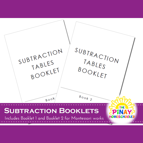 Montessori Subtraction Booklets