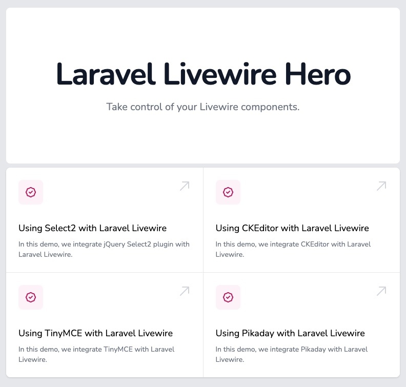 Laravel Livewire Hero
