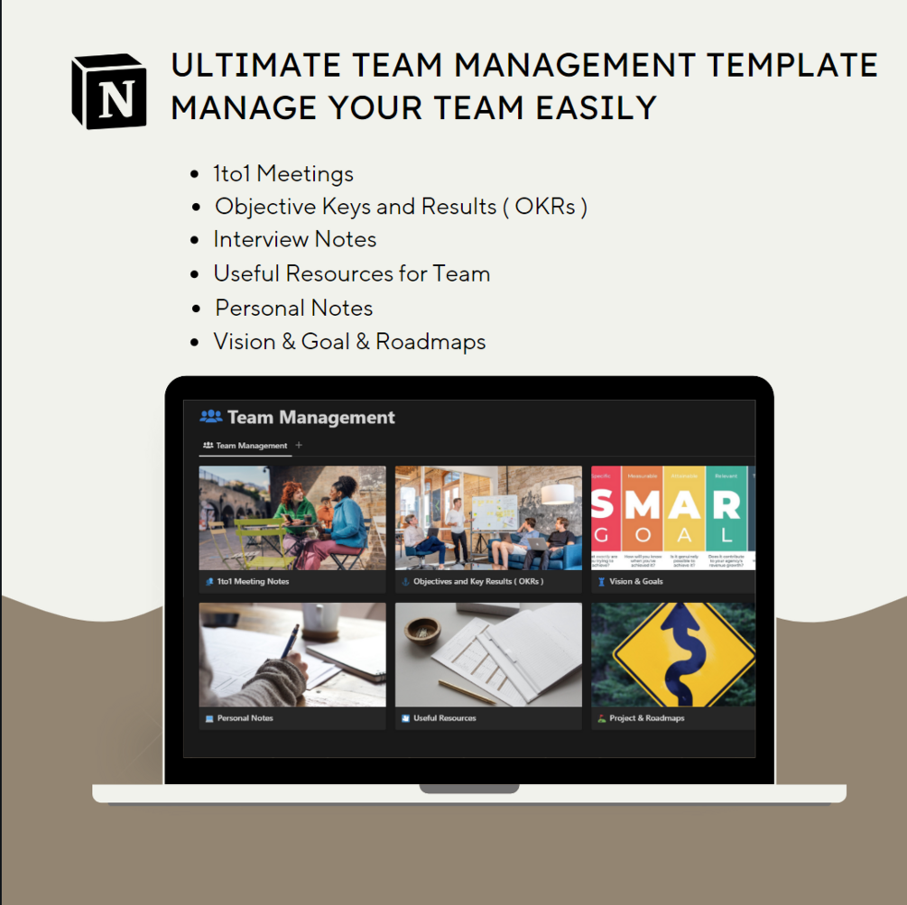 Notion Ultimate Team Management Template | 1to1 Meetings, Team Plans ...