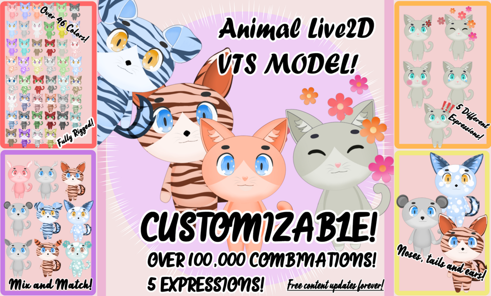 Customizable Animal Vtuber Model