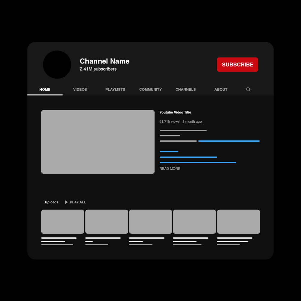 Youtube Channel Photoshop Mockup