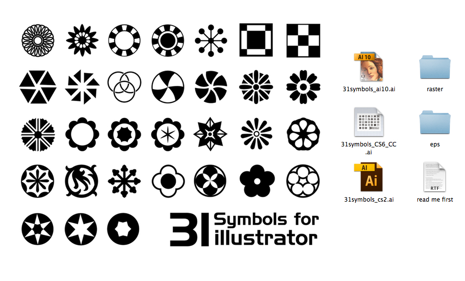 31 symbols for illustrator