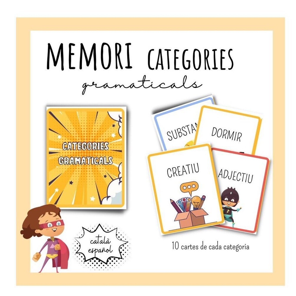 MEMORI CATEGORÍAS GRAMATICALES - Catalán y castellano