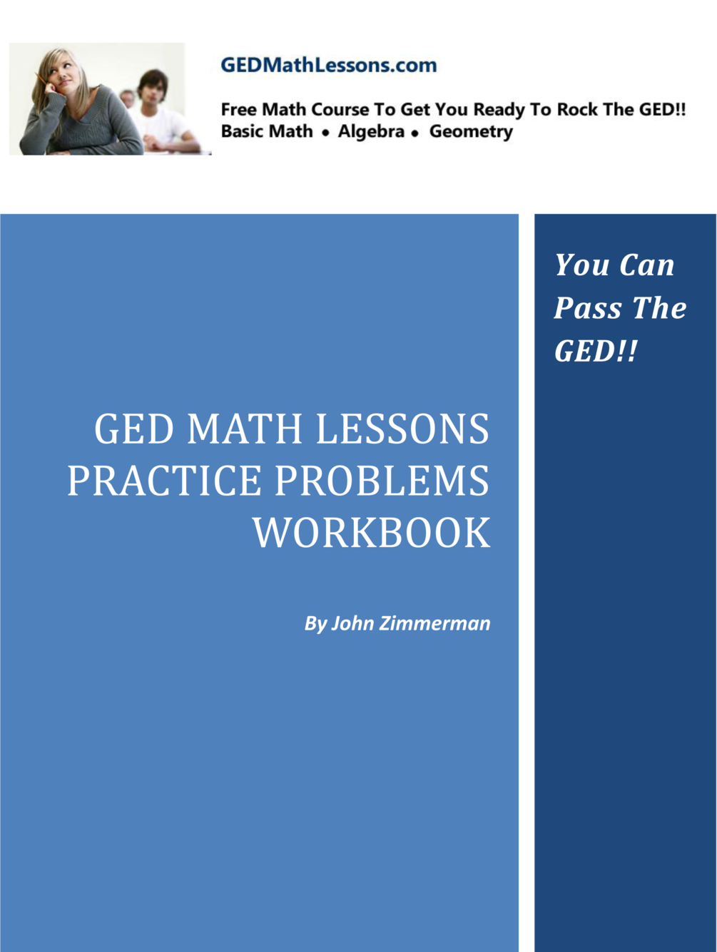 GED Math Lessons Practice Problem Workbook & Bonus Materials