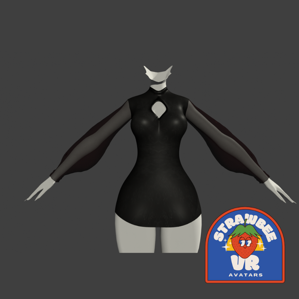 Puffy Sleeve Dress VRchat (Rigged)
