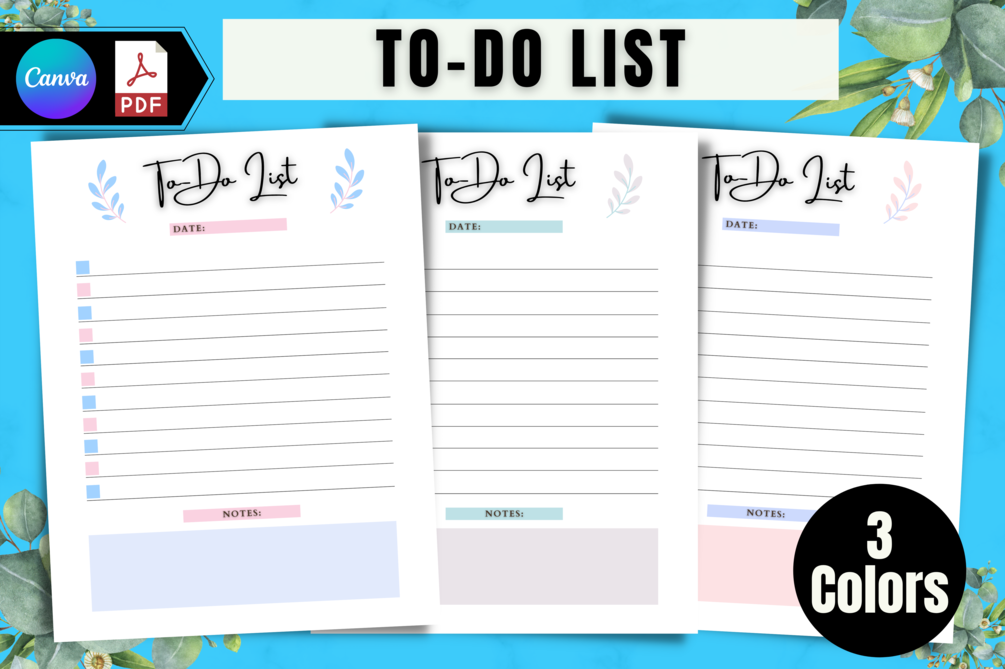 Printable To-Do List Page Canva Templa
