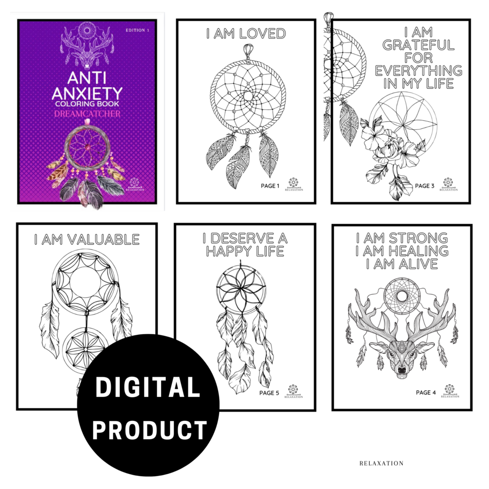 Anti Anxiety Coloring Book for Adults DREAMCATCHER Edition 1