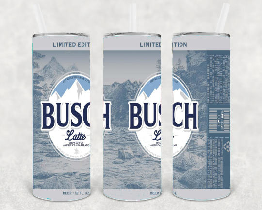 Busch latte 20 oz Skinny Beer Tumbler Tumbler Wrap Sublimation JPG ...