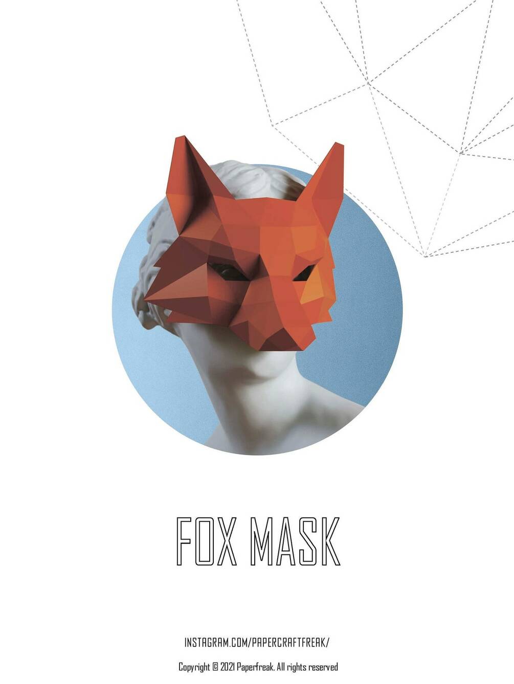 Papercraft 3D FOX MASK halloween