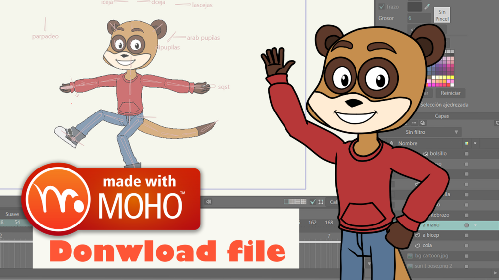 Suri | Cartoon character for Moho Pro