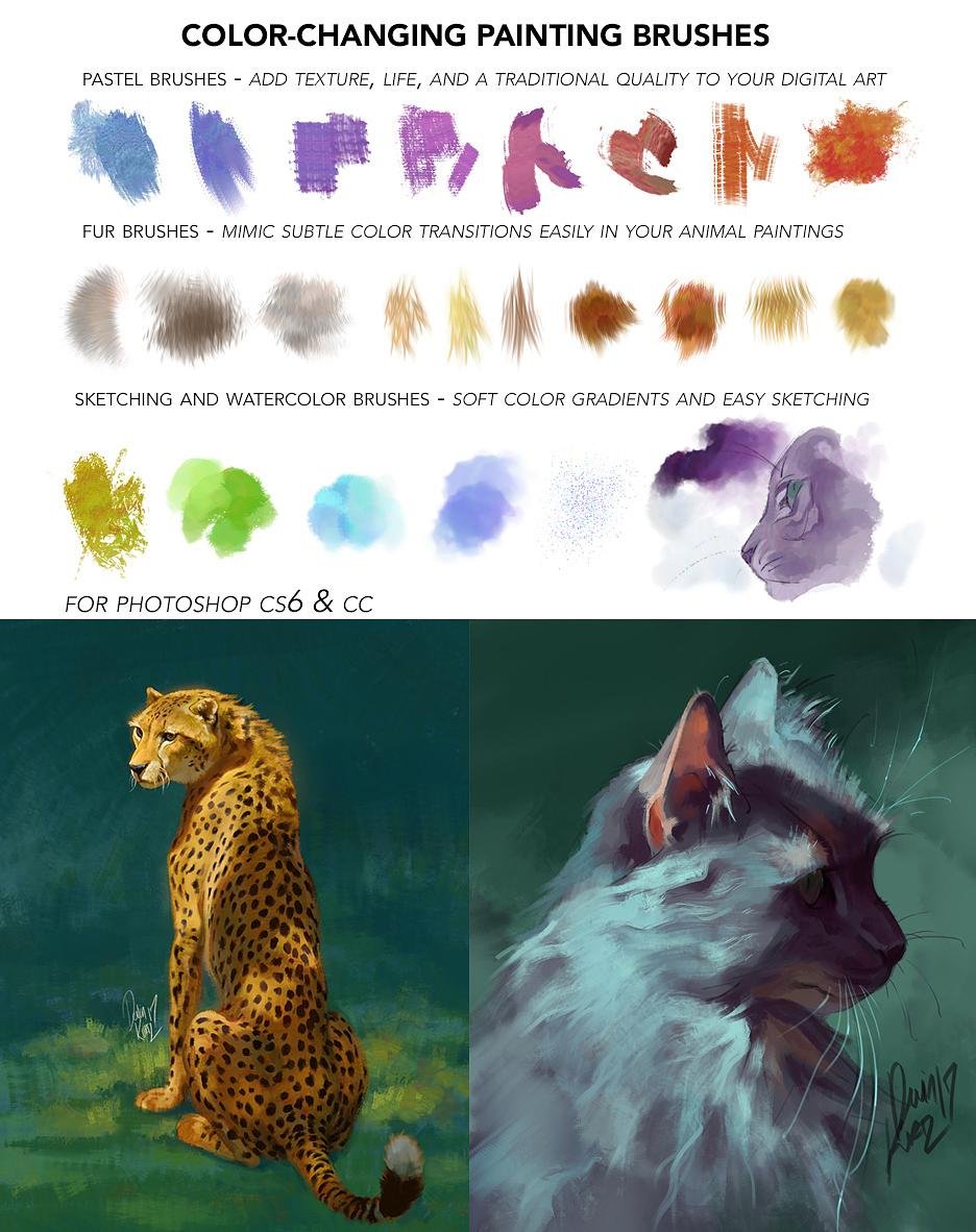 Color-Changing Digital Painting Brushes