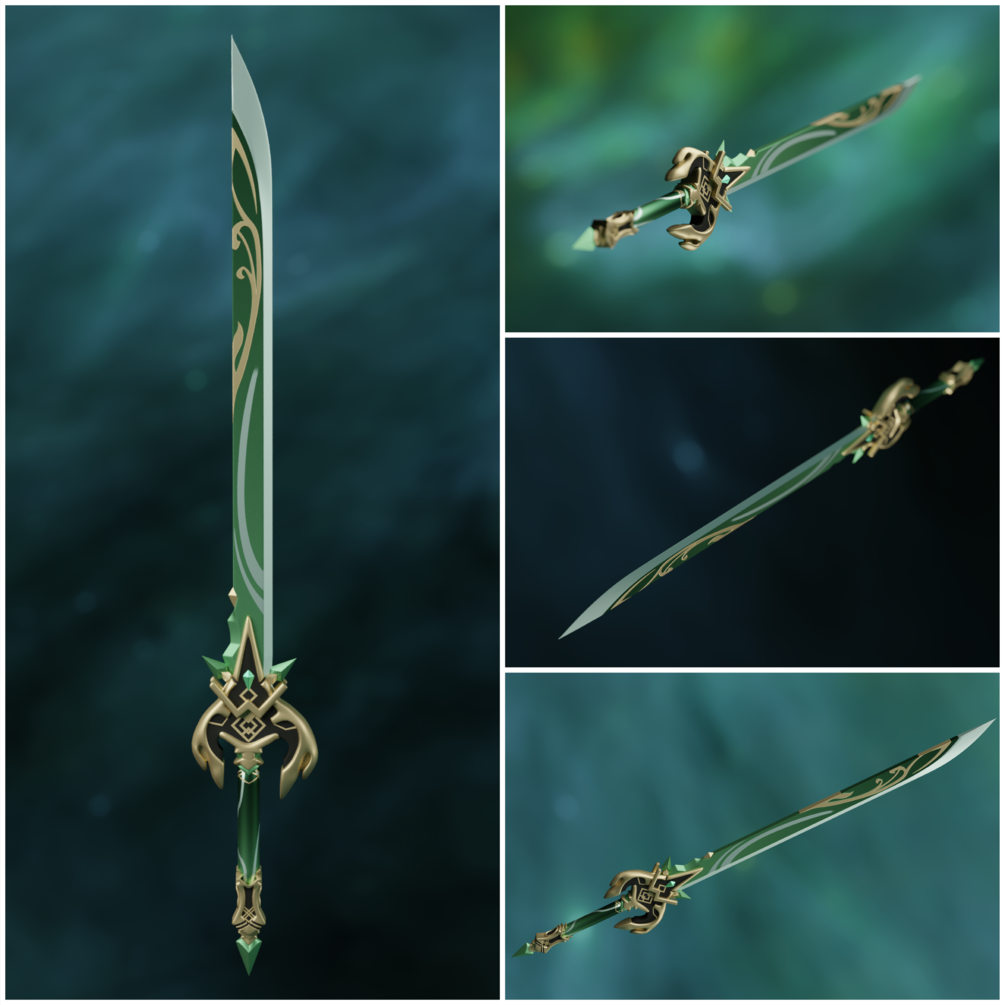 Primordial Jade Cutter: Genshin Impact 3D Model for Collectors