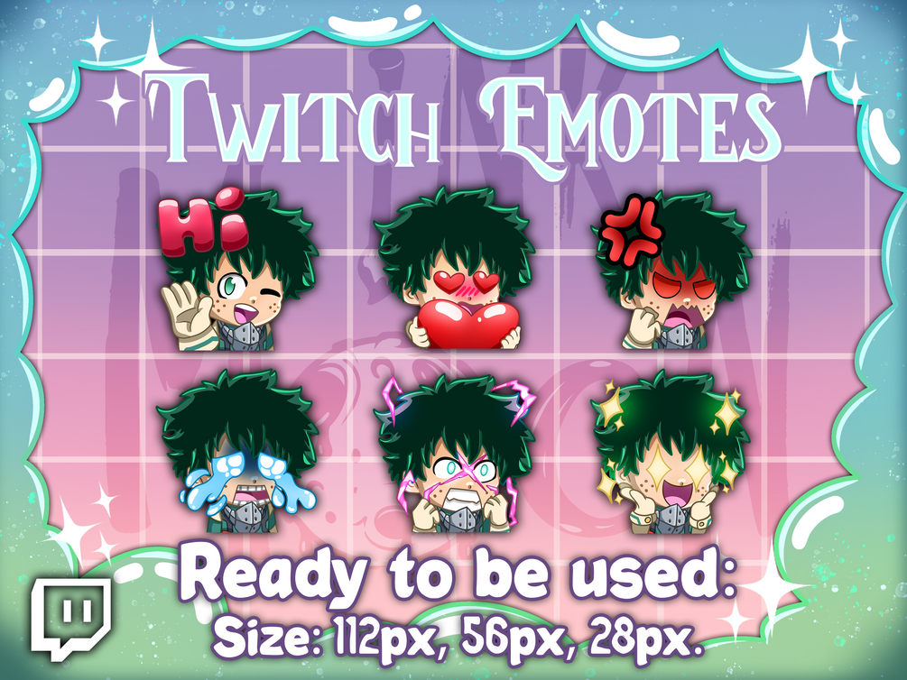 Cute Deku from My Hero Academia for Twitch Emotes Ready to be used!
