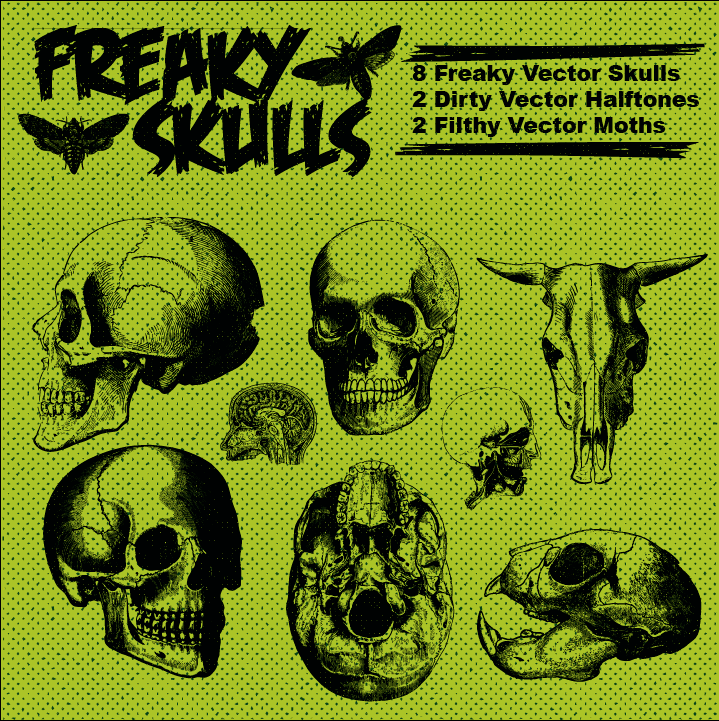 Freaky Skull Vector Pack