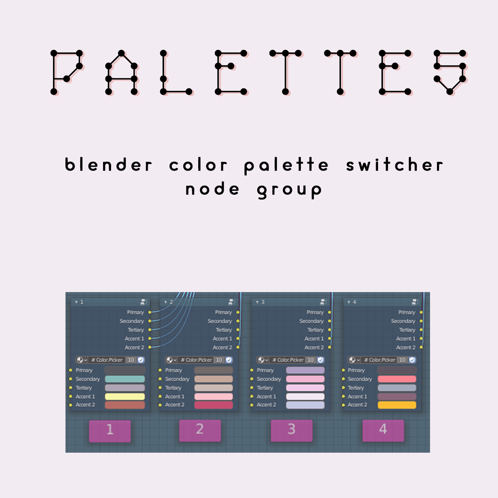 Palettes (Blender Shader Node Group) - switch palettes across multiple ...