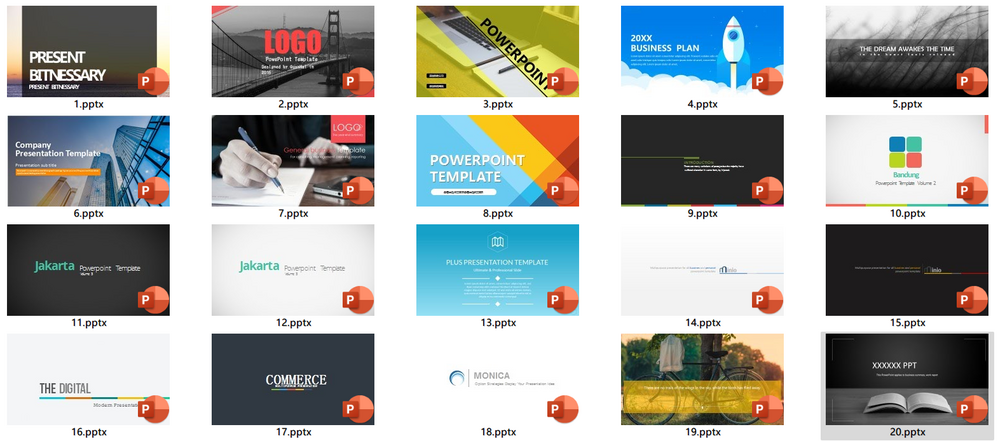 100 different styles of customizable editable PPT templates