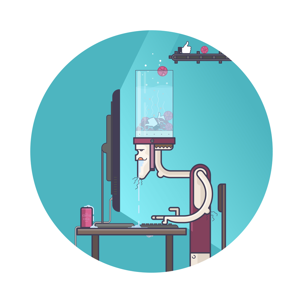 Vector illustration "Computer Addiction"