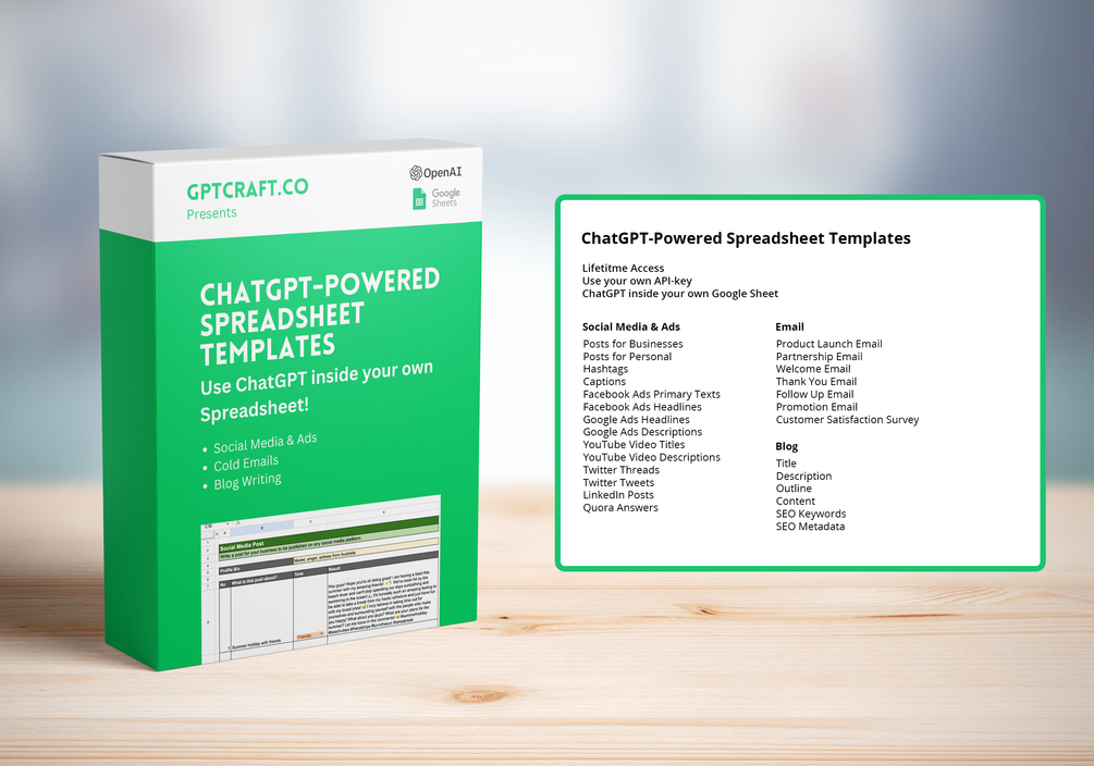 ChatGPT-powered Spreadsheet Templates