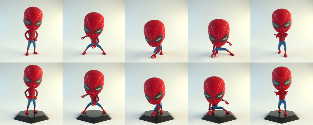Spiderman poses 5 in 1