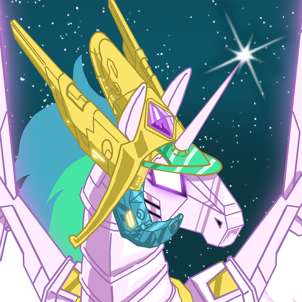 "Mecha Princess Celestia" - 13"x19" digital art reproduction