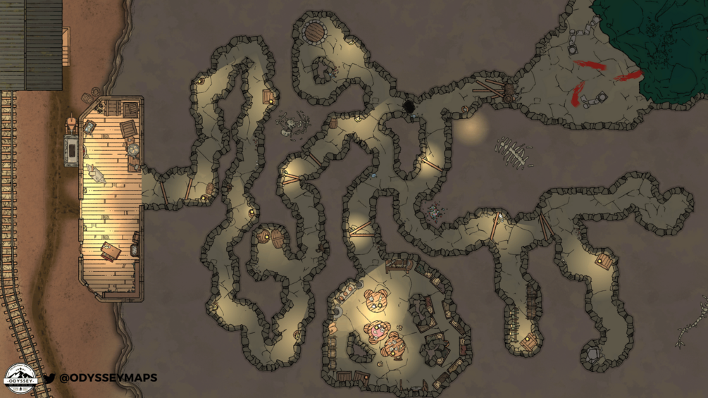 E005 - Abandoned Mine [20x35] 300DPi Encounter Map Bundle