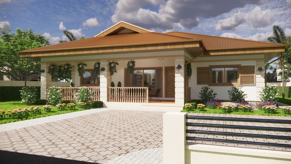 three bedroom house design - metric dimension - pdf