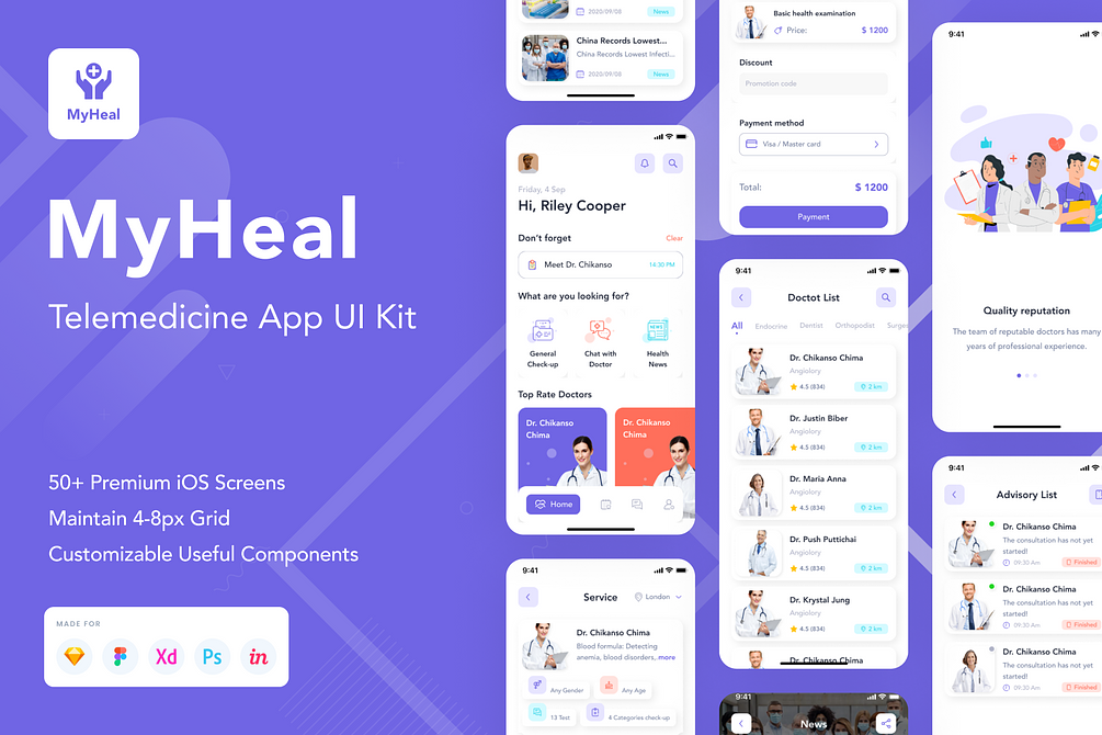 MyHeal - Telemedicine App UI Kit