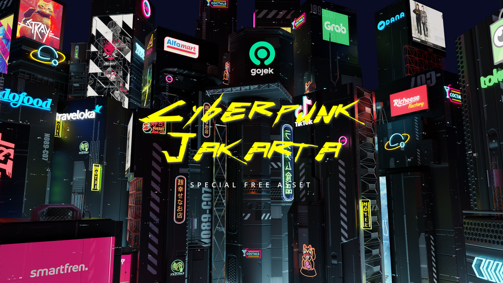Kitbash Cyberpunk Cityscapes Jakarta Series (FREE)